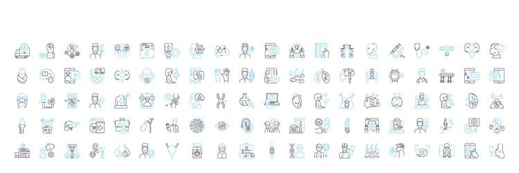 Human body line icons set anatomy Royalty Free Vector Image