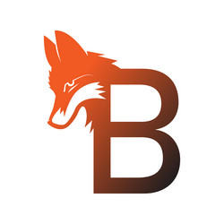 Letter and fox logo collaboration Royalty Free Vector Image