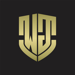 Wb logo monogram with emblem shield shape design Vector Image