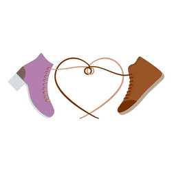 Womens sneakers and heart-shaped laces Royalty Free Vector