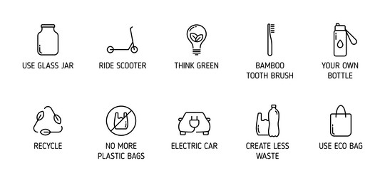 Create less waste outline icon Royalty Free Vector Image