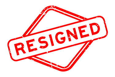 Grunge blue resigned word rubber seal stamp Vector Image