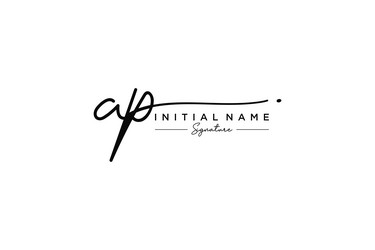 Initial ap signature logo template hand drawn Vector Image