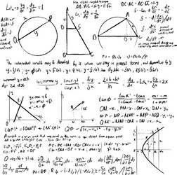 Doodle math formulas handwritten mathematical Vector Image