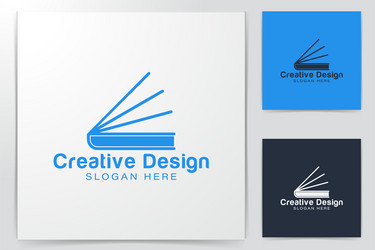 Open book logo ideas inspiration design Royalty Free Vector