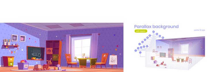 Parallax background with living room tv Royalty Free Vector