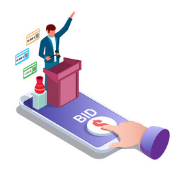 Auction horizontal banner Royalty Free Vector Image