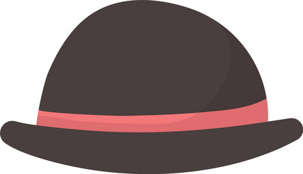 Bowler hat with red ribbon icon thick line Vector Image