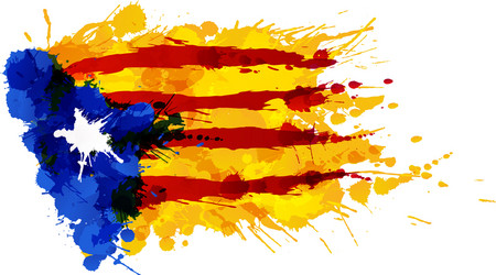 Flag catalonia made colorful splashes Royalty Free Vector