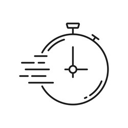Retro clock timer outline icon alarm stopwatch Vector Image