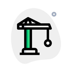 Hefty pulley equipped with demolition crane Vector Image