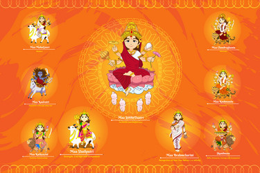Navratri greeting card design art Royalty Free Vector Image