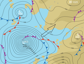 Storm depression chart Royalty Free Vector Image