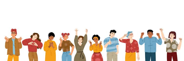 People with positive emotions and body language Vector Image