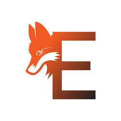 Letter and fox logo collaboration Royalty Free Vector Image