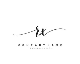 Rx initial handwriting minimalist geometric logo Vector Image