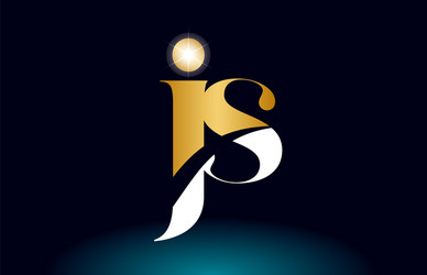 Gold golden alphabet letter js j s logo Royalty Free Vector
