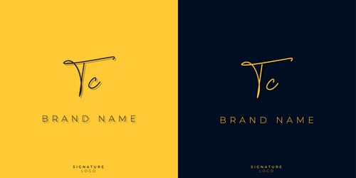 Initial letters tc monogram logo design bundle Vector Image