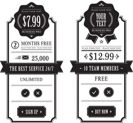 Price table Royalty Free Vector Image - VectorStock