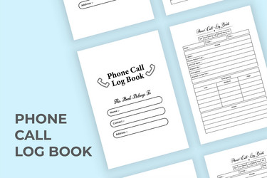 Phone call log book kdp interior business daily Vector Image
