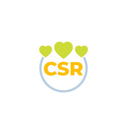 Csr icon corporate social responsibility logo Vector Image