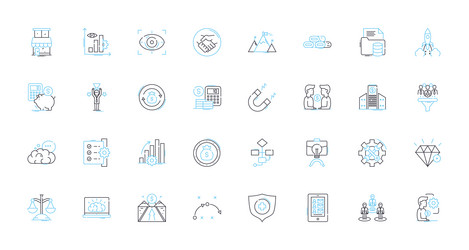 Fresh start linear icons set renewal beginning Vector Image