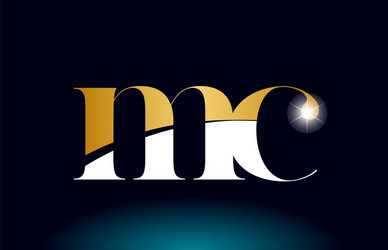 Combination letter mc m c alphabet with gold Vector Image