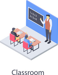 Student classroom Royalty Free Vector Image - VectorStock