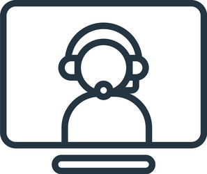 Video call icon call editable stroke Royalty Free Vector