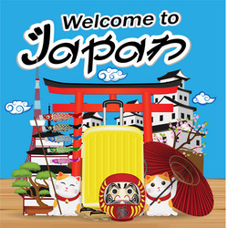 Welcome to japan with traditional Royalty Free Vector Image