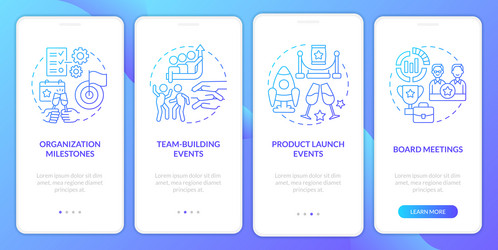Types of corporate events rectangle infographic Vector Image