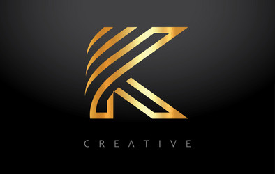 Golden k letter concept logo for business logo k Vector Image