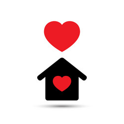Love heart house Royalty Free Vector Image - VectorStock