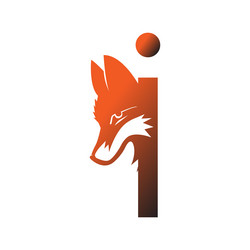 Letter and fox logo collaboration Royalty Free Vector Image