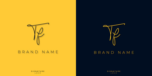 Initial letters tf monogram logo design bundle Vector Image