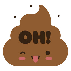 Oh poo emoji badge Royalty Free Vector Image - VectorStock