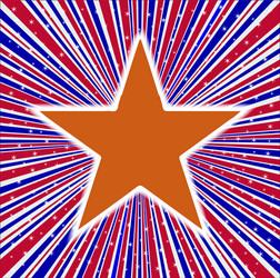 Red white and blue rays background with stars Vector Image