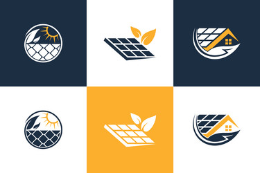 Solar tech logo design element collection for Vector Image