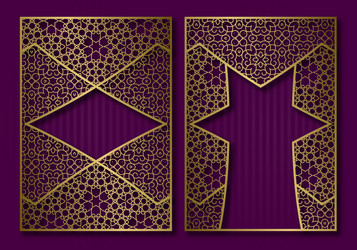 Vintage frames in oriental style golden book Vector Image