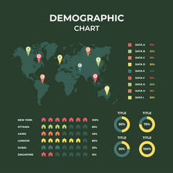 Demographic chart design template Royalty Free Vector Image