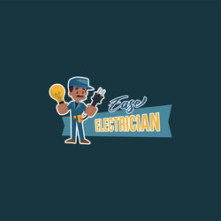 Electroman electrician services mascot logo Vector Image