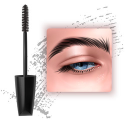 Mascara design picture with single blue eye Vector Image
