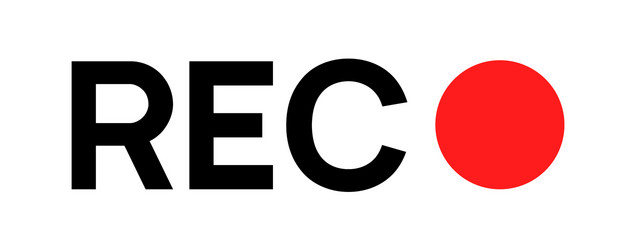 Recording sign icon red logo camera video Vector Image