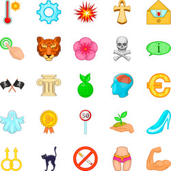 Represent icons set cartoon style Royalty Free Vector Image