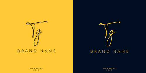 Initial letters tg monogram logo design bundle Vector Image