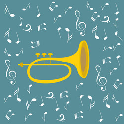 Music design musical wave and trumpet Royalty Free Vector