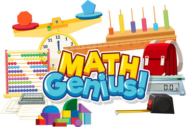 Font design for word math with happy kids Vector Image