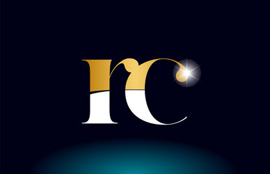 Gold silver alphabet letter rc r c combination Vector Image