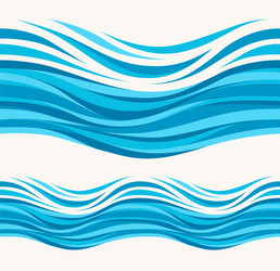 Seamless patterns with stylized sea waves Vector Image