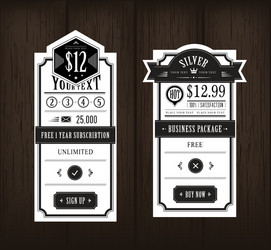 Price table Royalty Free Vector Image - VectorStock